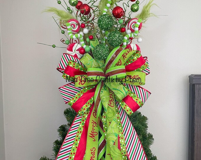 Green Monster Tree Topper, Christmas Tree Topper, Green Monster Decor ...