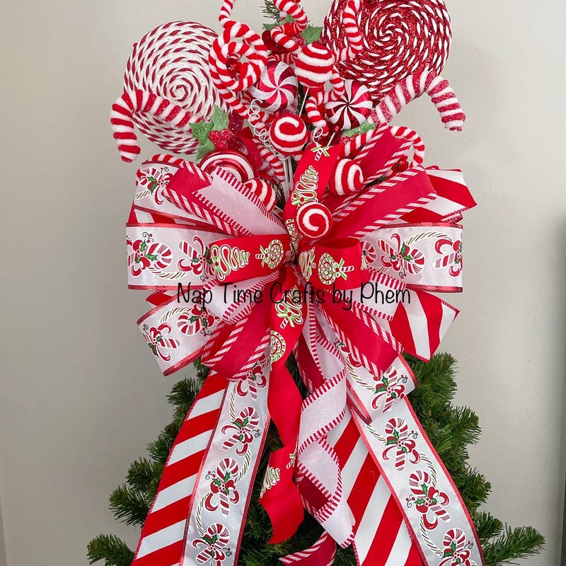 Candy Cane Tree Topper - Etsy