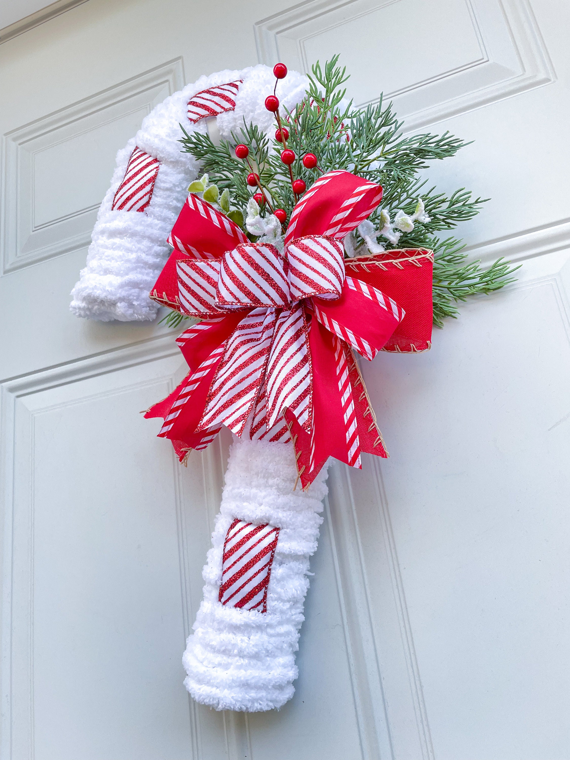Candy Cane Wreath, Christmas Wreath, Christmas Decor, Holiday Decor ...