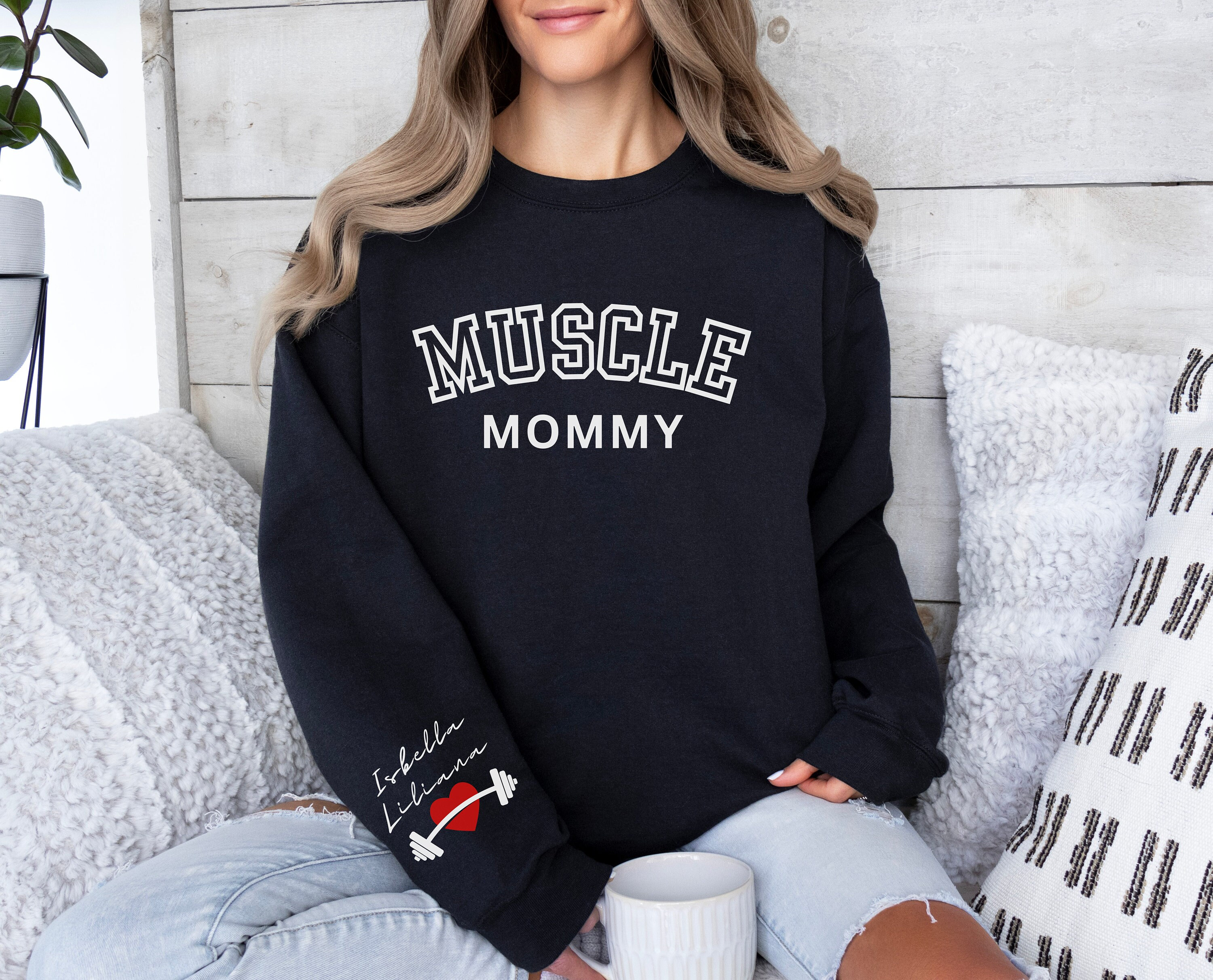 Custom Muscle Mommy Gym Pump Cover With Kid Name on Sleeve ...