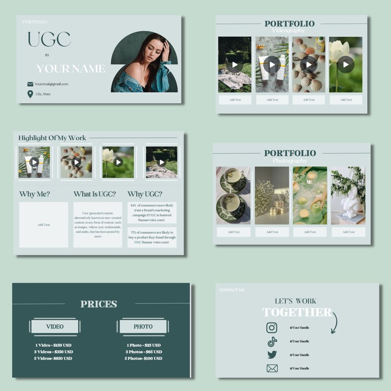 UGC Portfolio UGC Template UGC Media Kit Ugc Portfolio Website Template ...