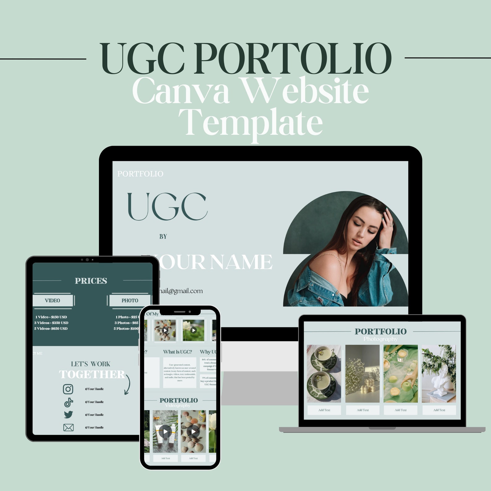 UGC Portfolio UGC Template UGC Media Kit Ugc Portfolio Website Template ...