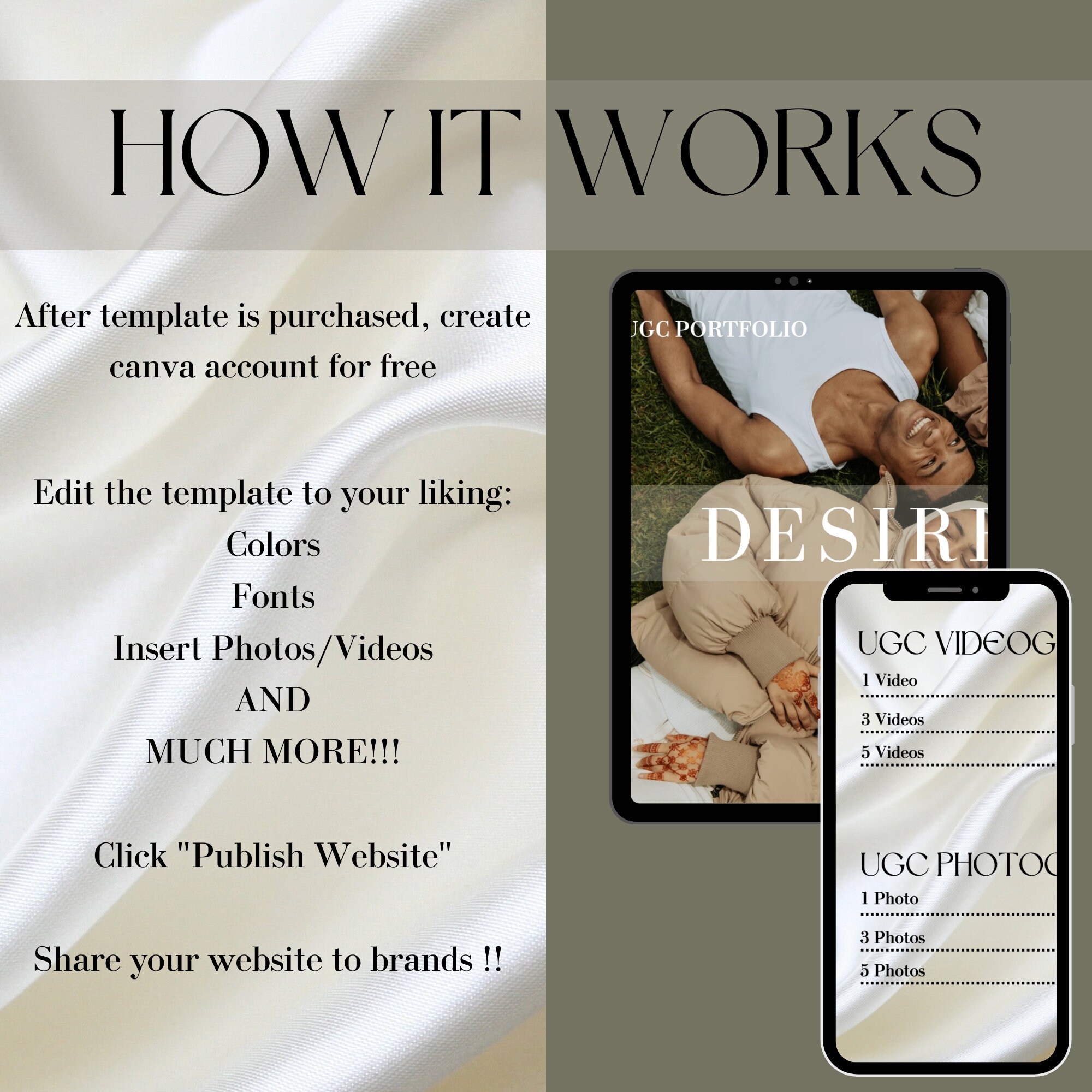 UGC Template| UGC Portfolio Template| Canva Portfolio|portfolio - Etsy