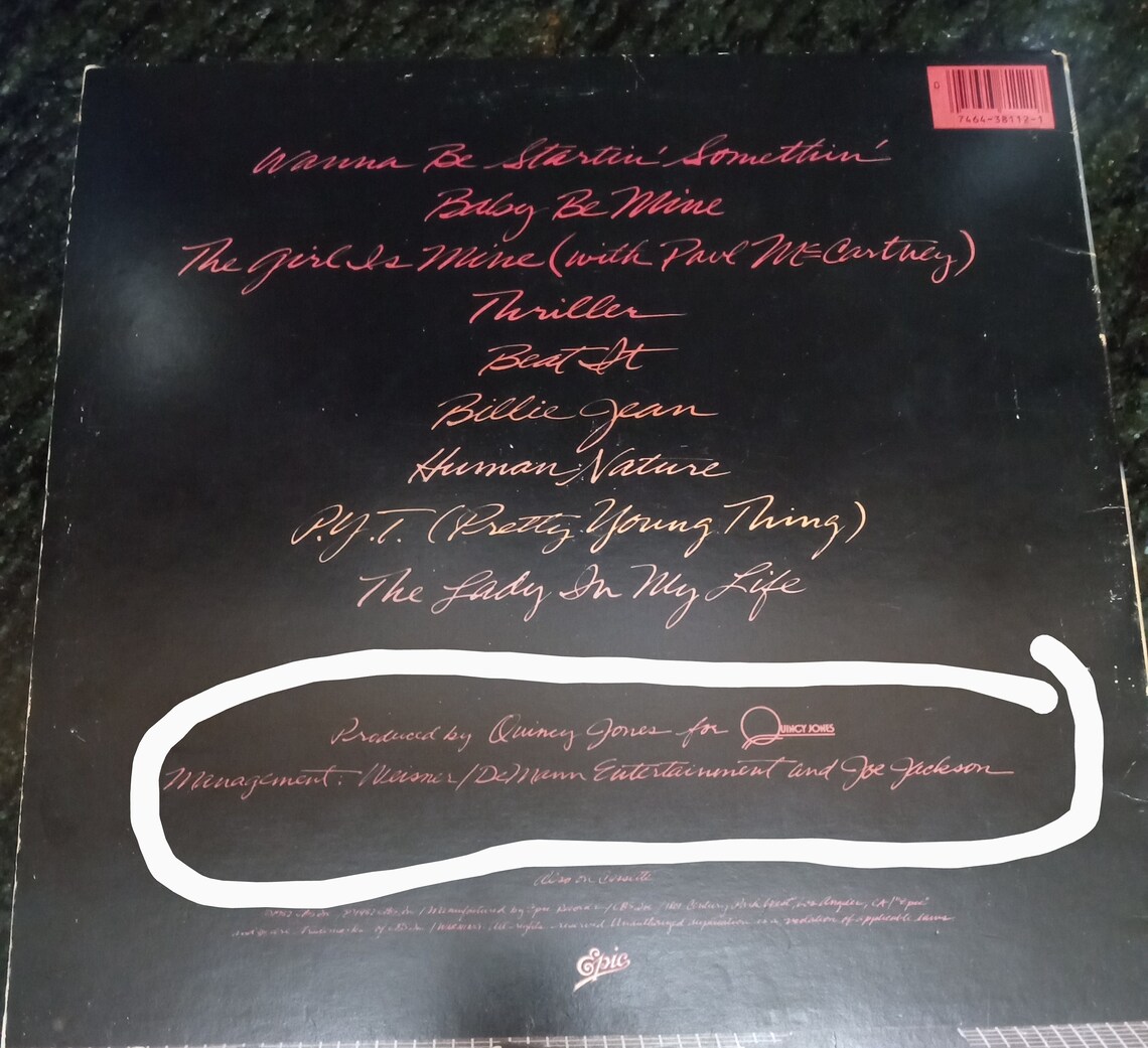 Michael Jackson Thriller Vinyl LP - Etsy