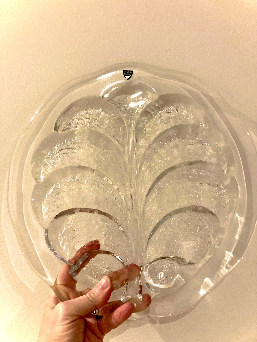 Orrefors Glass Platter Eden Lars Hellsten Vintage 1980s - Etsy