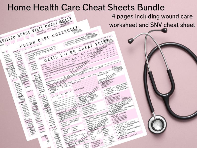 Home Health Nursing Documentation Bundle | OASIS SOC Cheat Sheets ...