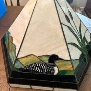 Stained Glass Lamp Shade - Loon - Etsy