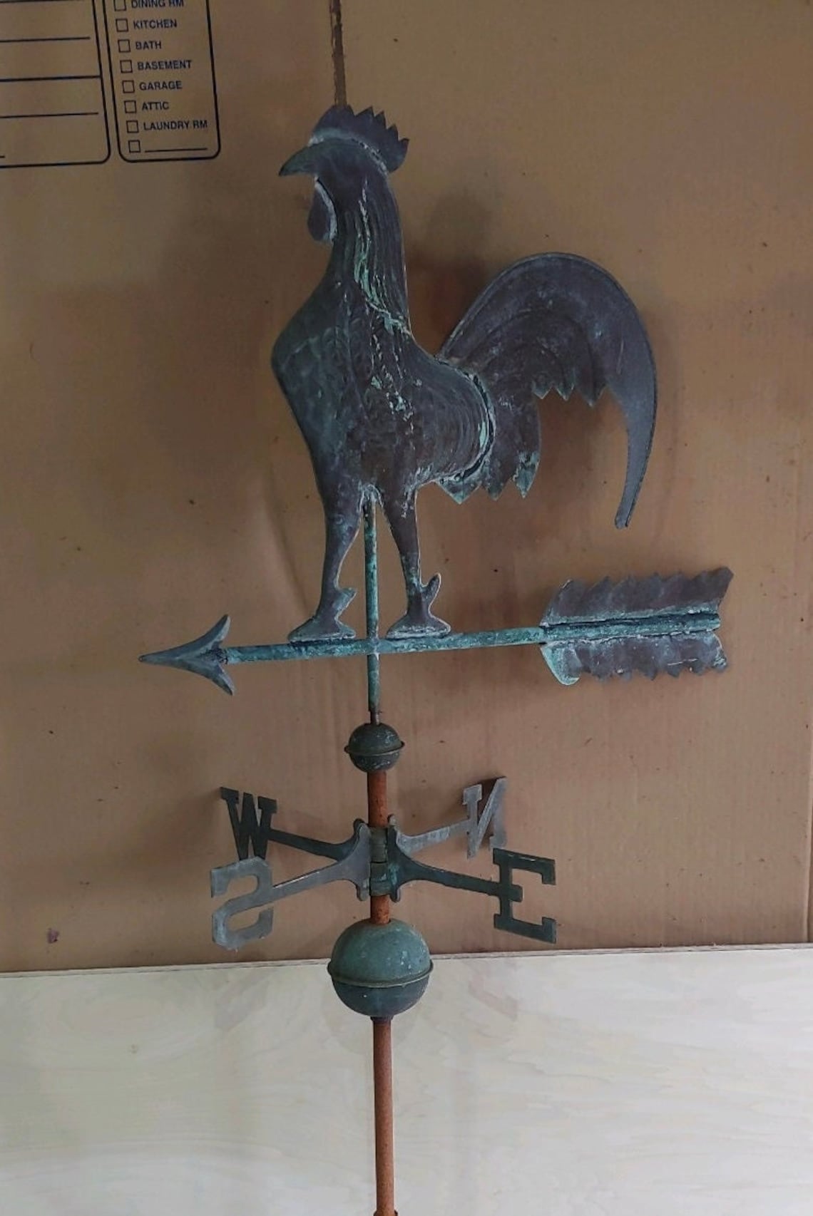 Vintage Copper Rooster Weathervane - Etsy