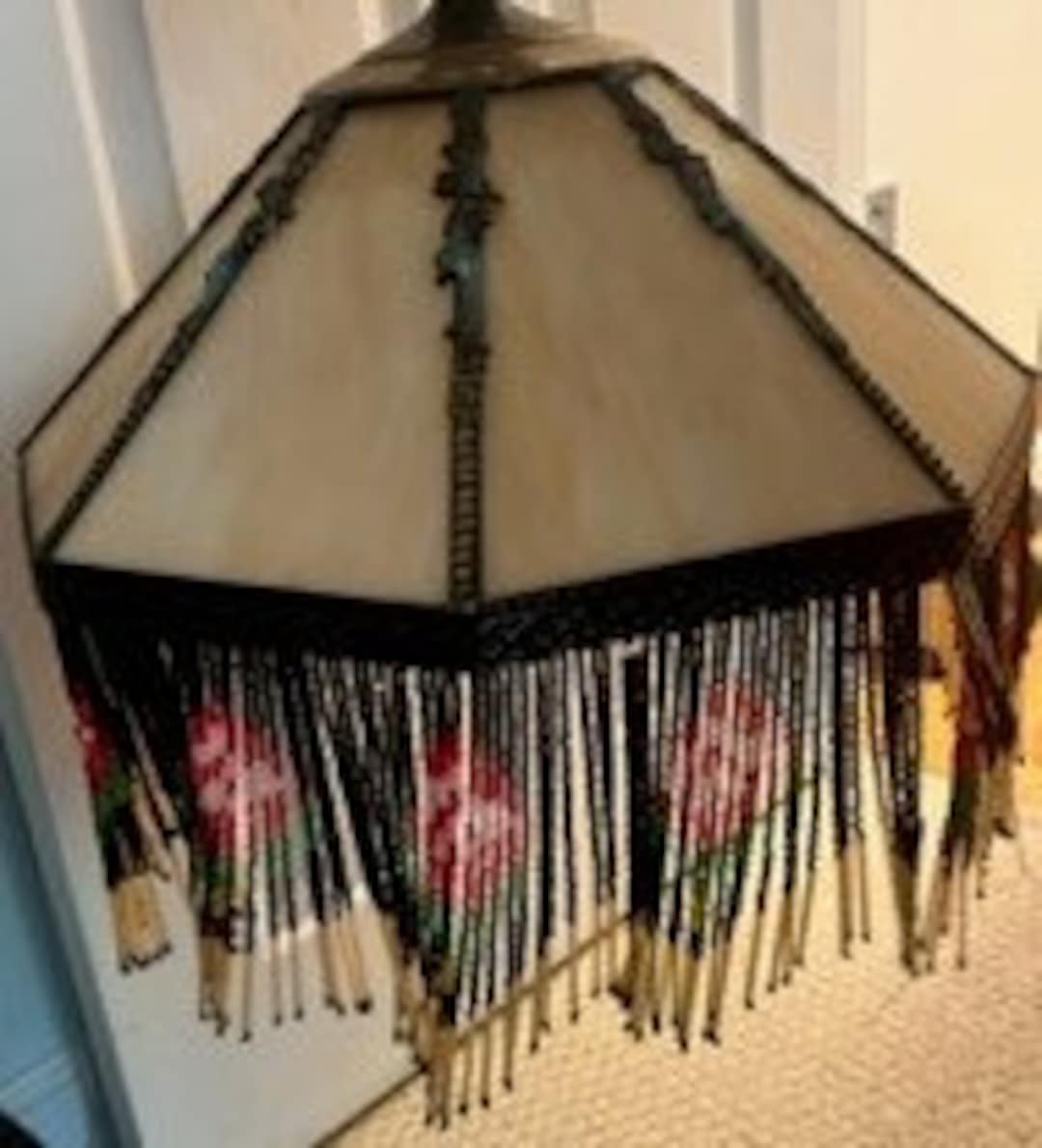 Glass With Beaded Fringe Tassel Lamp Shade - Etsy