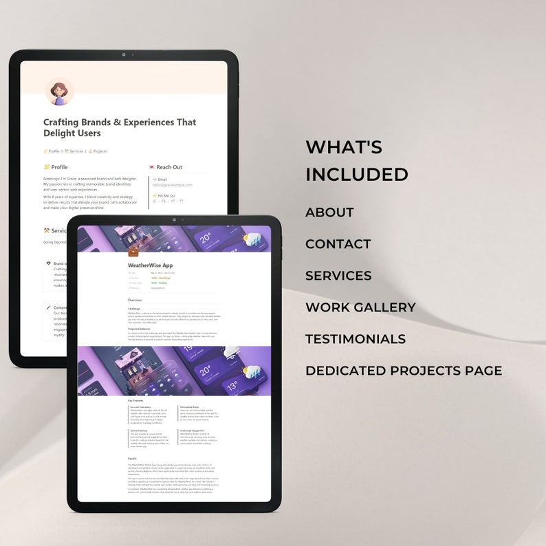 Notion Portfolio Template, Design Portfolio, Portfolio, Freelancer ...
