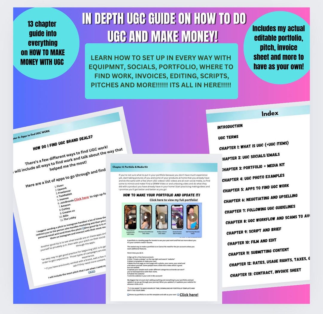 UGC Creator Ultimate Toolkit, Portfolio Template, Influencer Contract ...