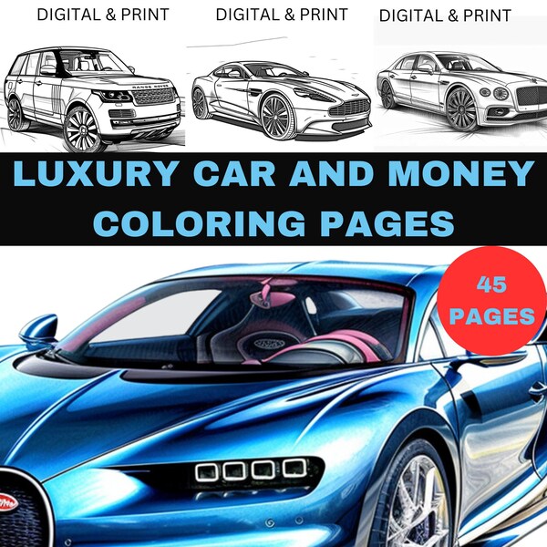 Luxury Car Coloring - Etsy