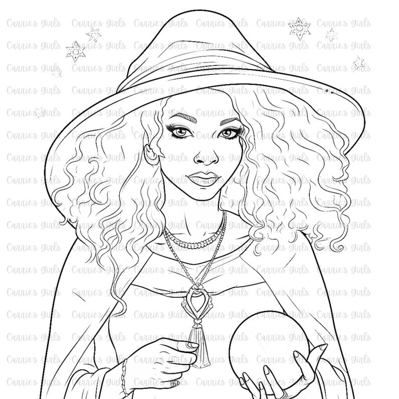 Witchy Coloring Pages Witch Coloring Book Witch Aesthetic Witch Humor ...