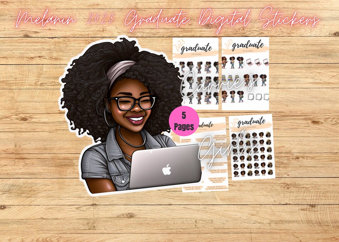 Melanin 2023 Graduate Digital Stickers - Etsy