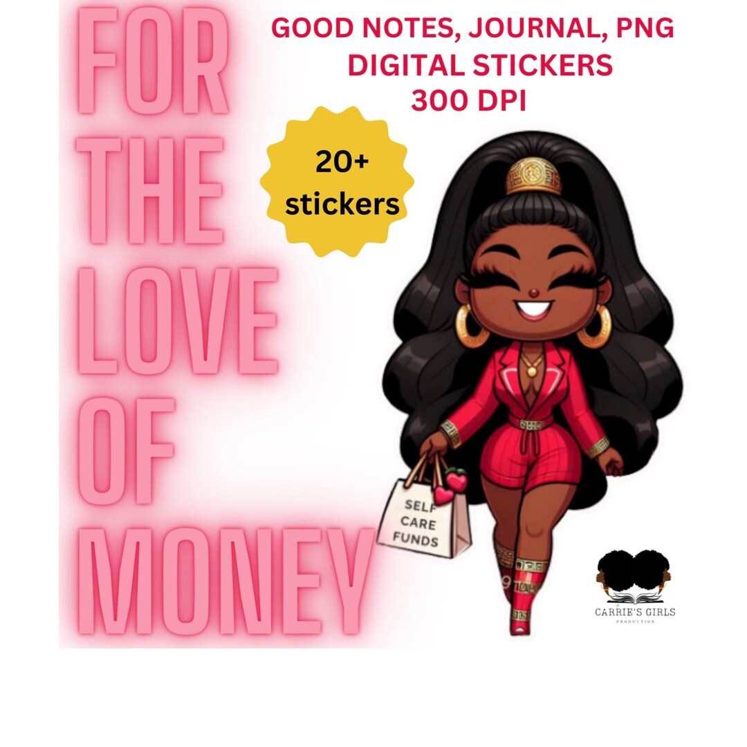 For the Love of Money Goodnotes Digital PNG Stickers-valentines ...