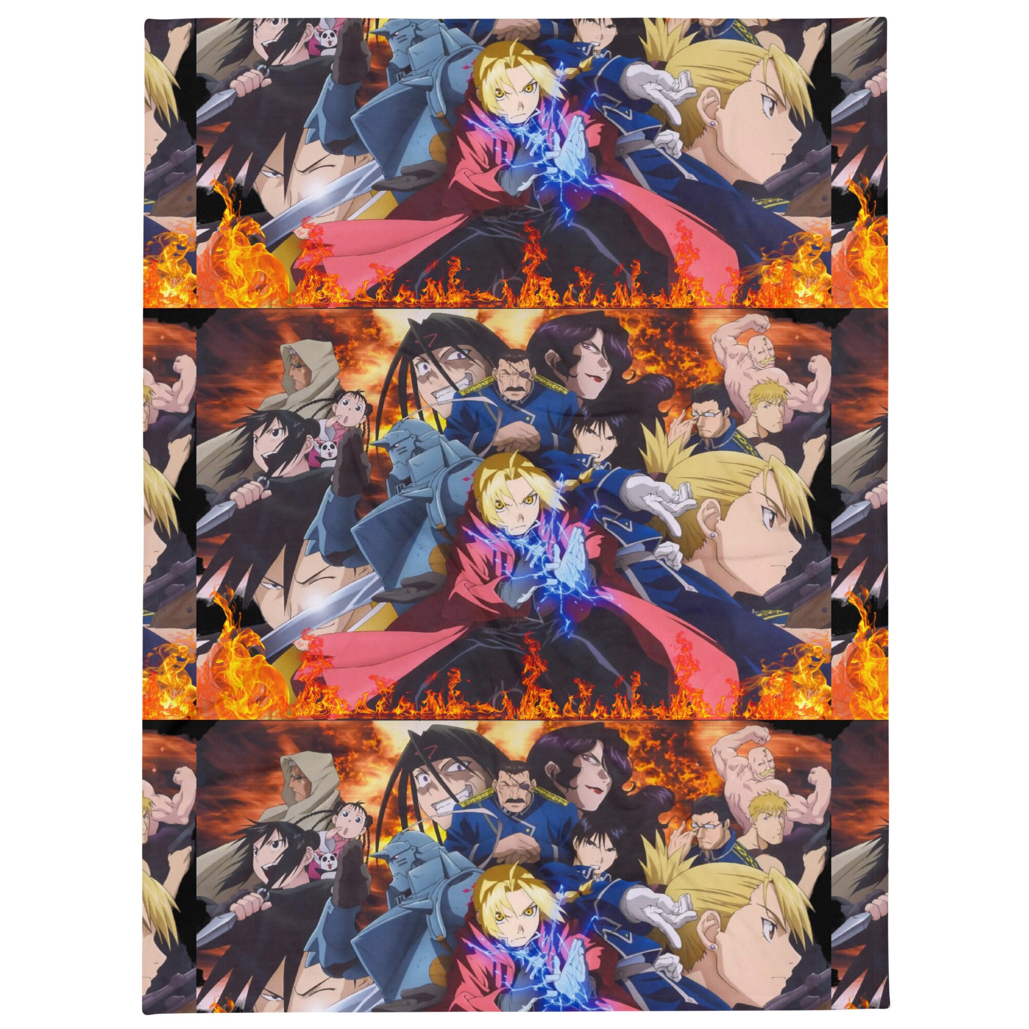 Anime FMA Fire Battle Plush Anime Fan Blanket Anime Warrior Decor ...