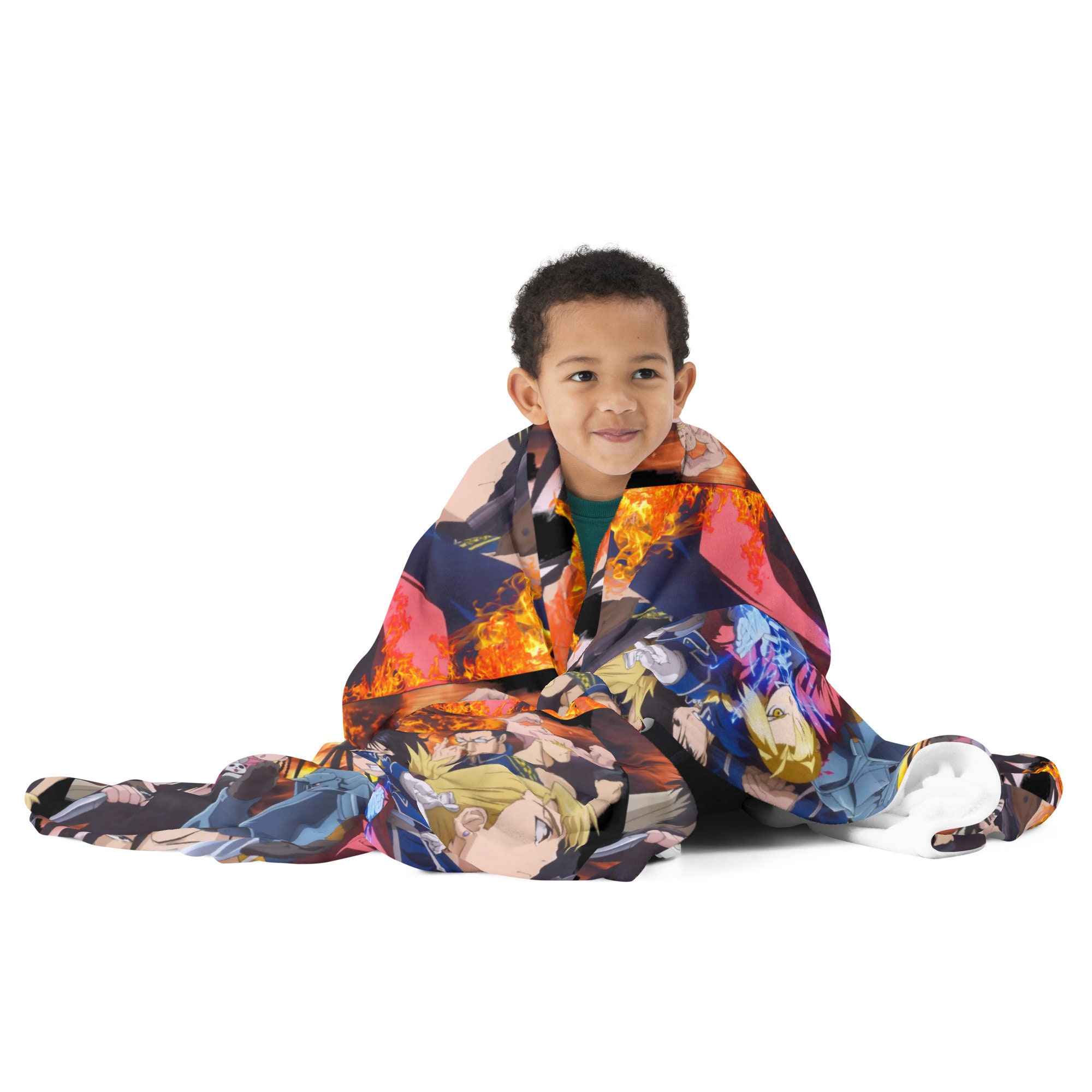 Anime FMA Fire Battle Plush Anime Fan Blanket Anime Warrior Decor ...