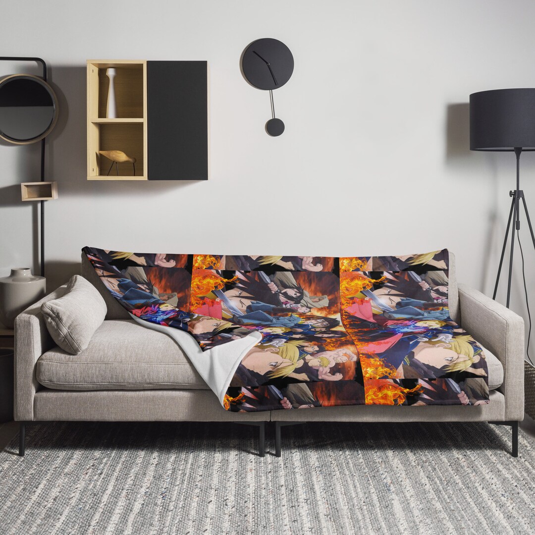 Anime FMA Fire Battle Plush Anime Fan Blanket Anime Warrior Decor ...