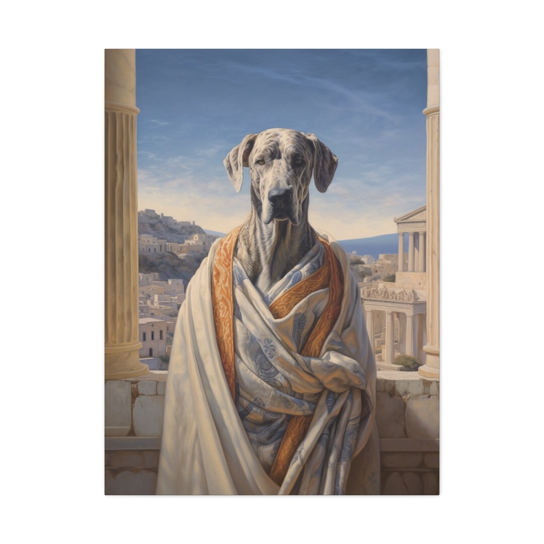 Great Dane Ancient Greek Philosopher Pet Portrait Canvas - Etsy