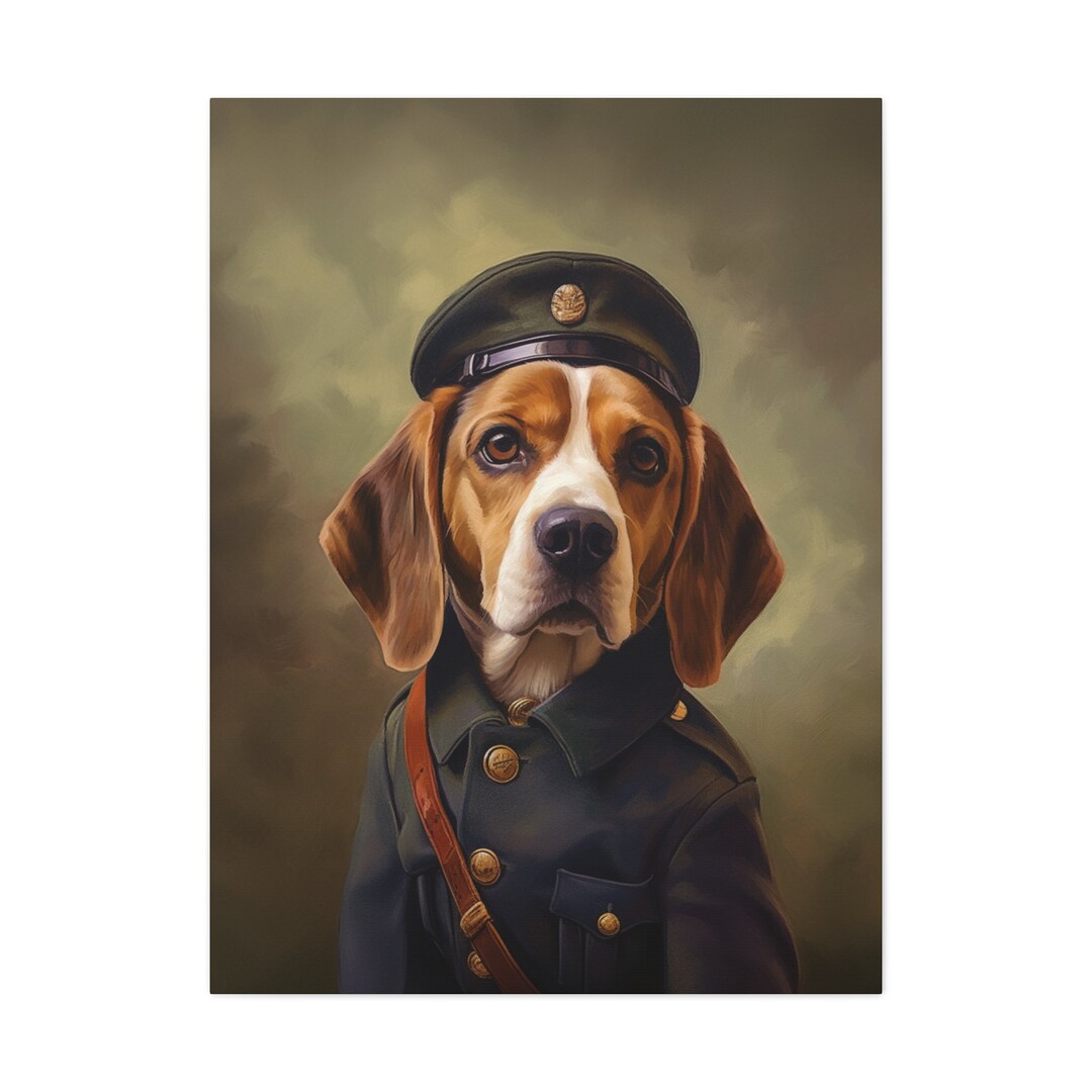 Beagle - WWI Soldier - Pet Portrait Canvas - Etsy
