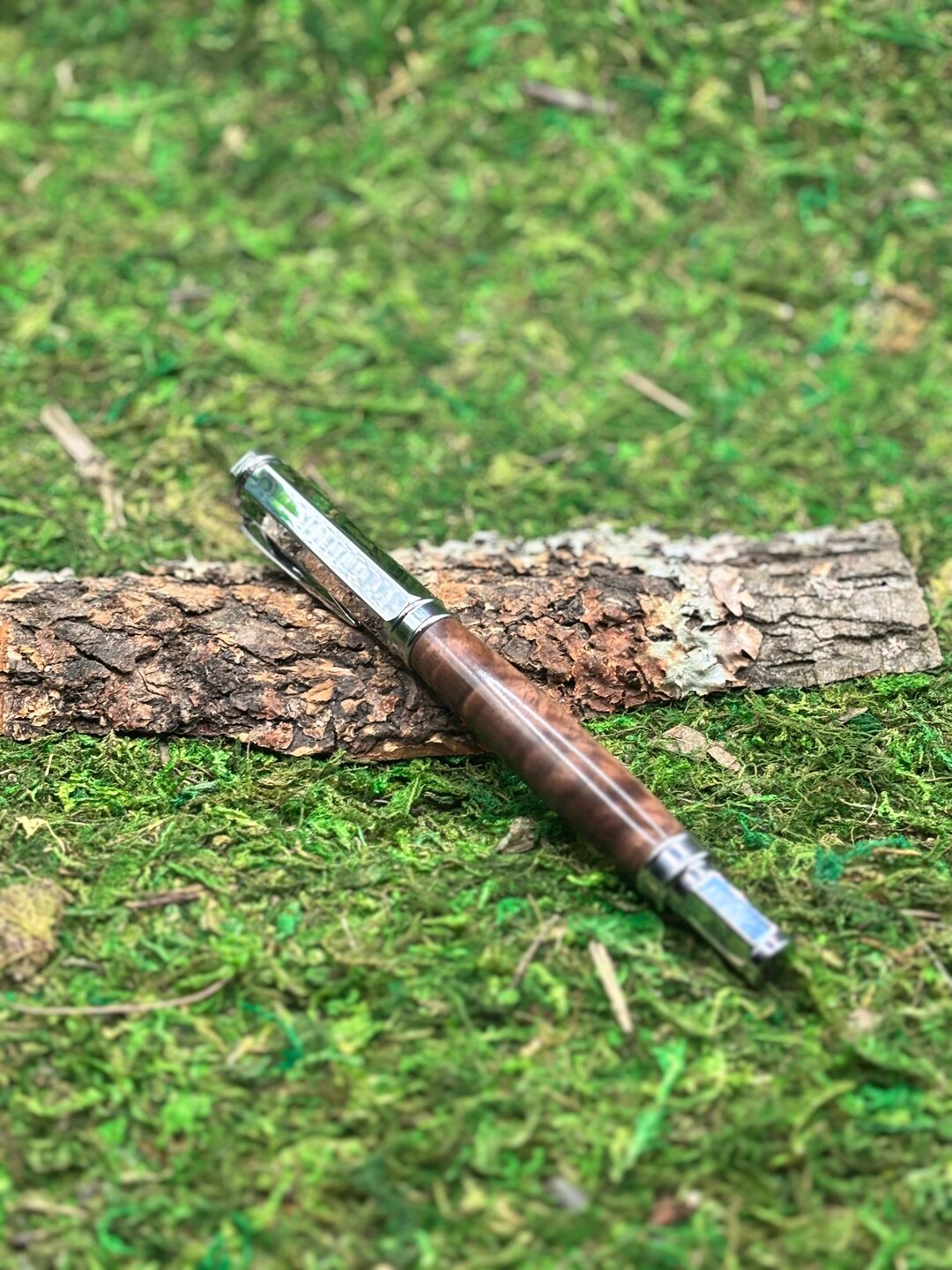 Hand-turned Walnut Burl Rollerball Pen | Unique Handmade Pen ...