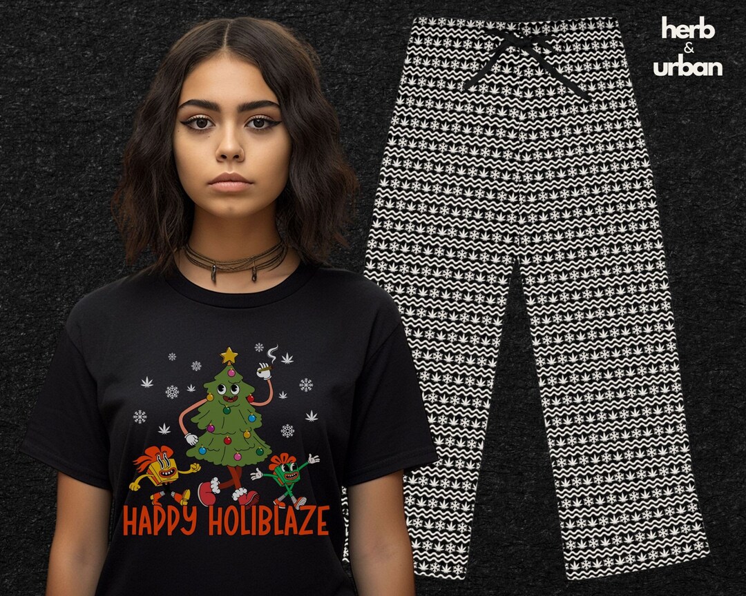 Matching Stoner Christmas Pajama Set, Xmas Weed Adult Pajamas, Gift for ...