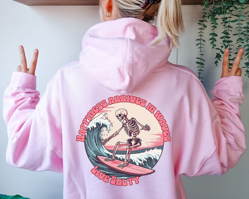 Retro Beach Beach and Surf Shop, Forever Summer Hoodie, Live Salty Cozy ...
