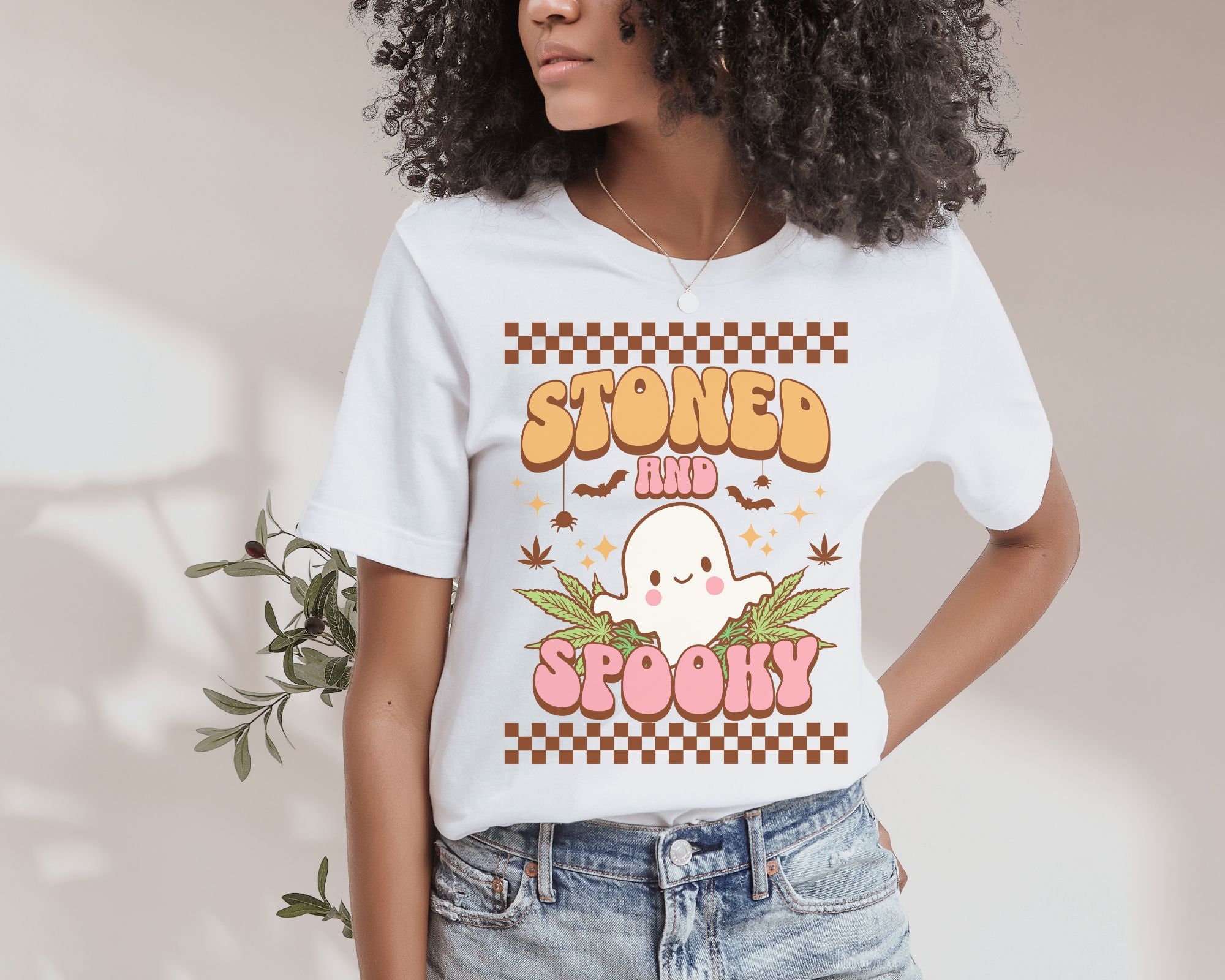 Stoned and Spooky, Halloween 420 T-shirt, Cannabis Girl Tshirt, Gift ...