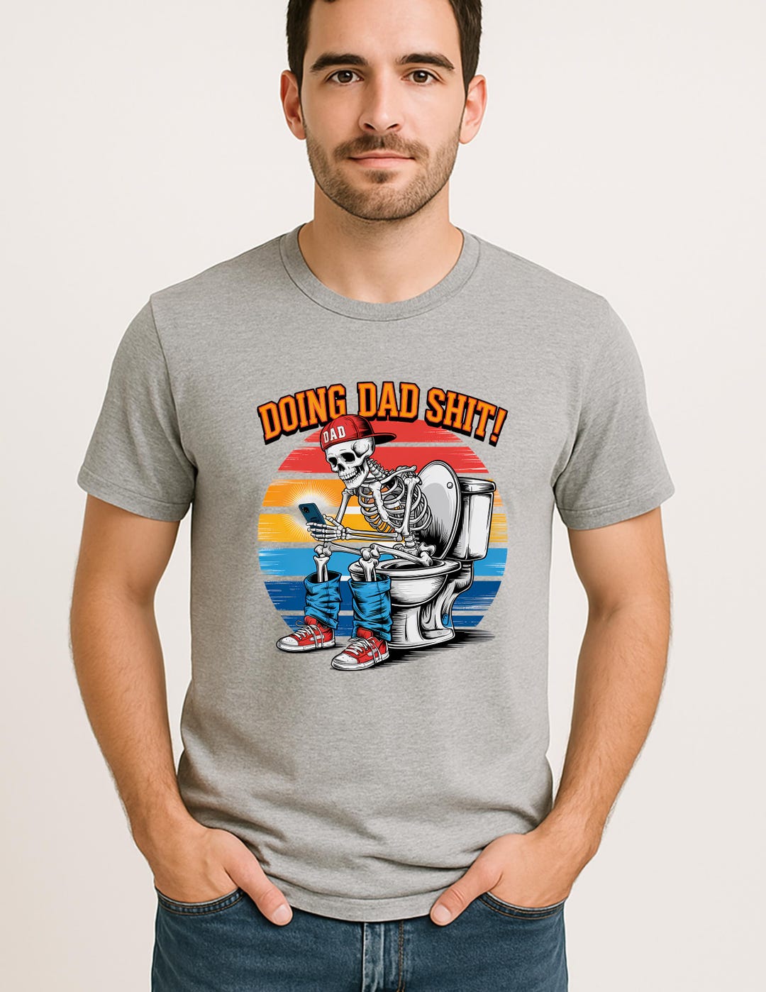 Funny Dad Shirt – Doing Dad Shit Skeleton Graphic Tee, Father’s Day ...