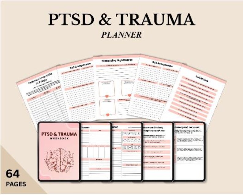 PRINTABLE PTSD and Trauma Processing Workbook Therapy Safety Plan ...