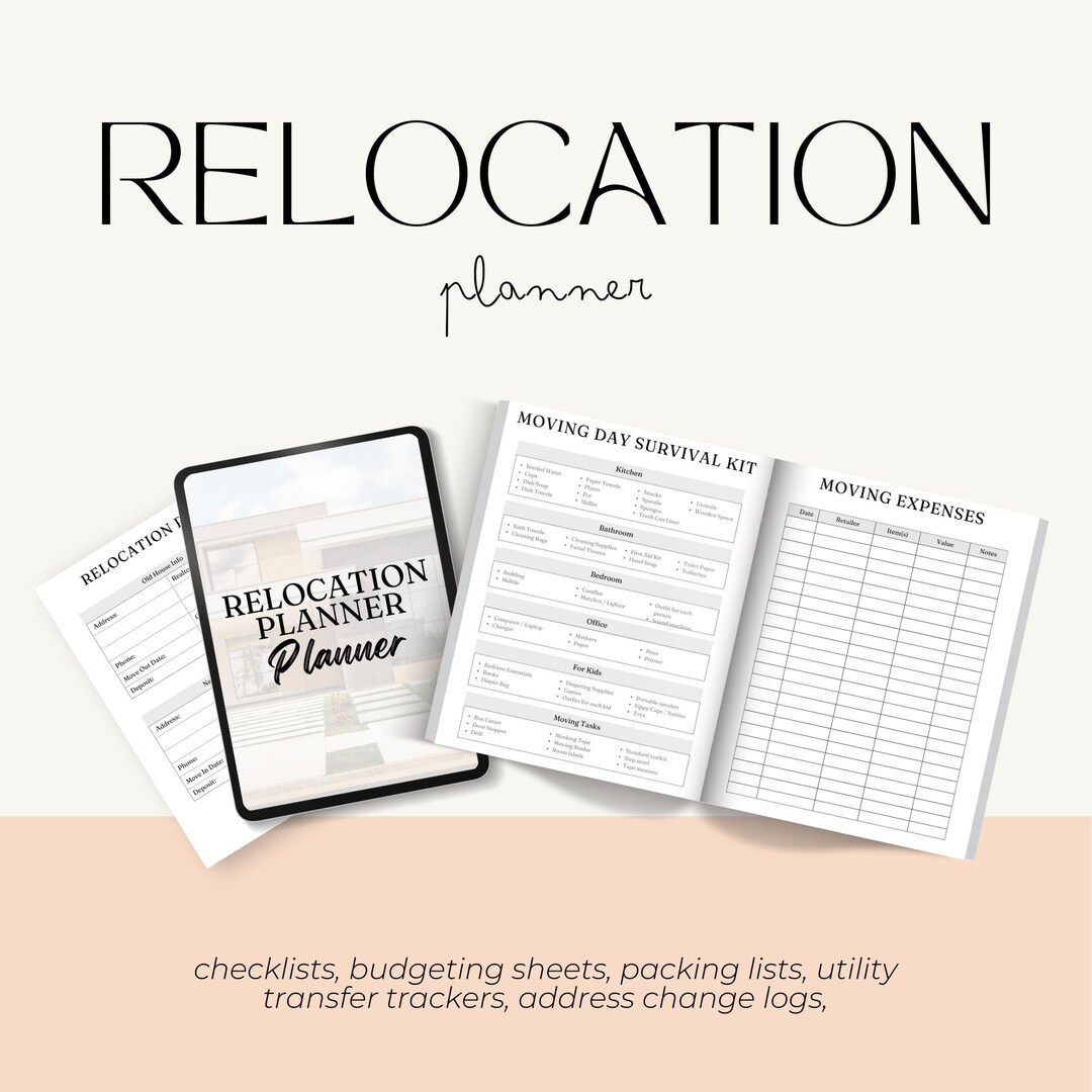 Printable Moving Planner, Digital Relocation Checklist, Household ...