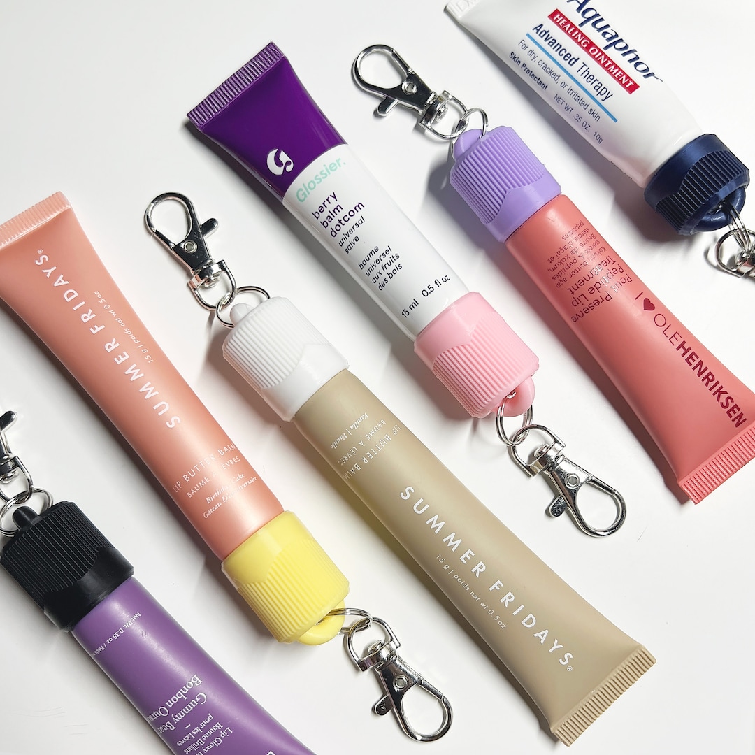 Chunky Lip Balm Keychain Cap: Travel Lip Gloss Holder and Badge Reel ...