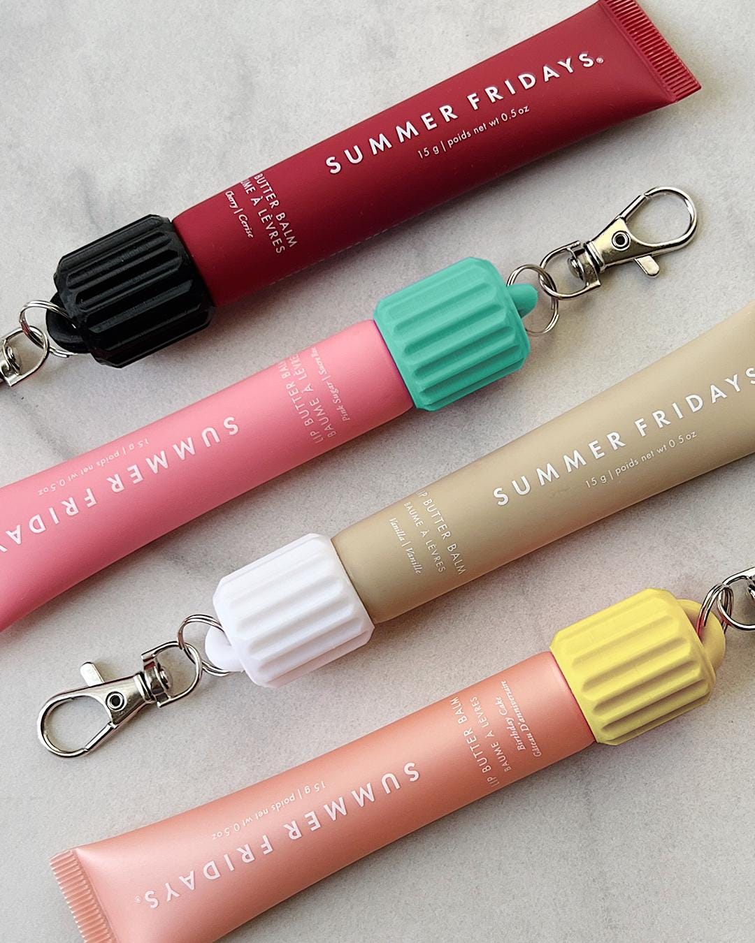 Fluted Lip Balm Keychain Cap: Travel Lip Gloss Holder and Badge Reel ...