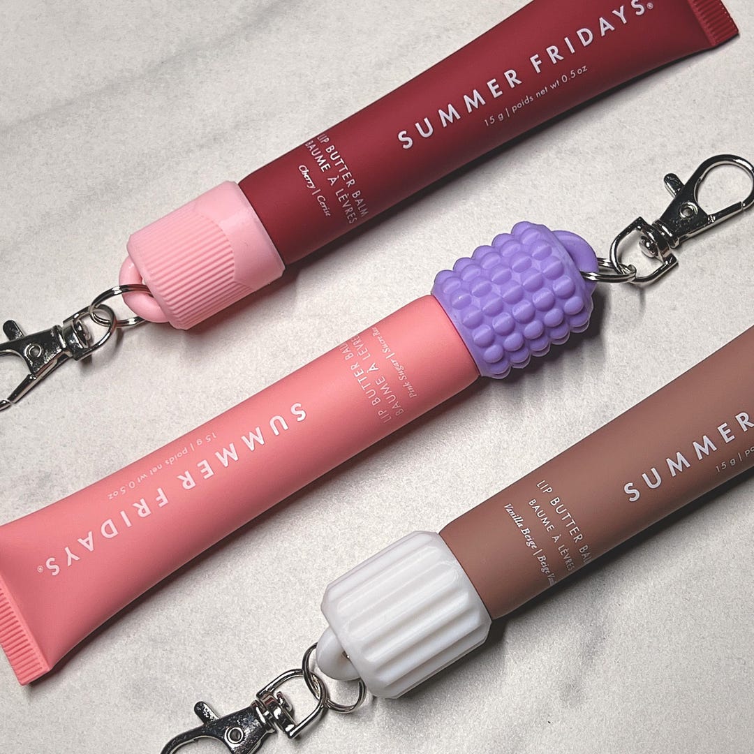 Lip Balm Keychain Cap - Summer Fridays Compatible - Cute Keychain Badge ...