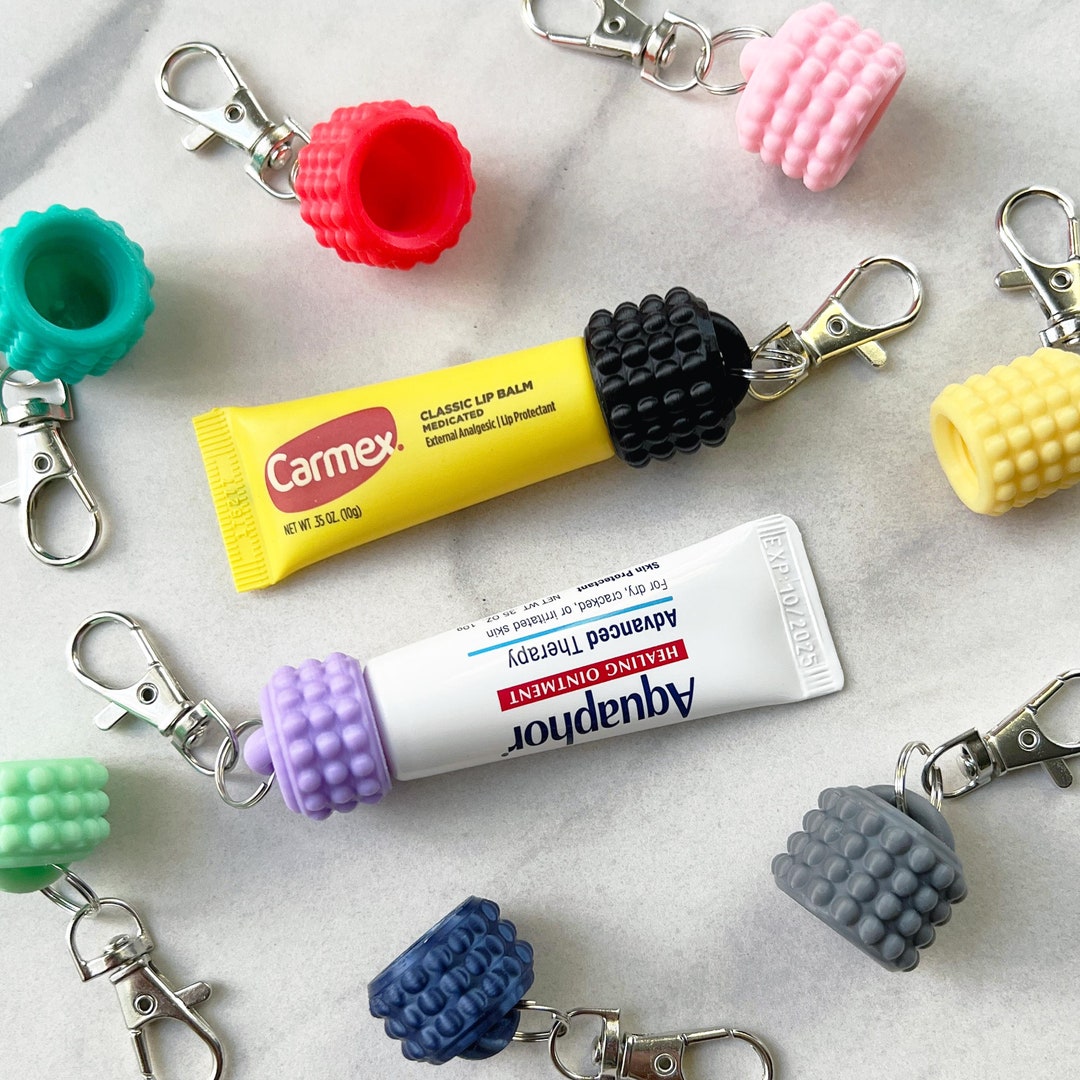 Bubble Lip Balm Keychain Cap: Travel Lip Gloss Holder and Badge Reel ...