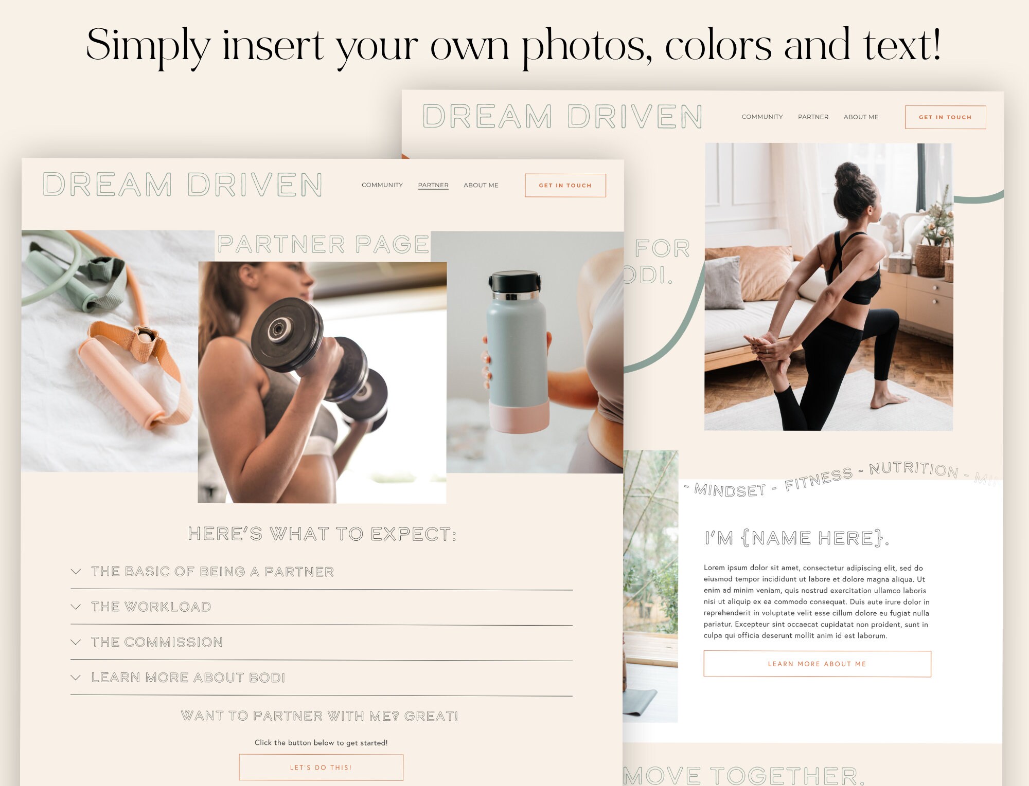 Bodi Partner Website Template for Squarespace Beachbody Coach Website ...