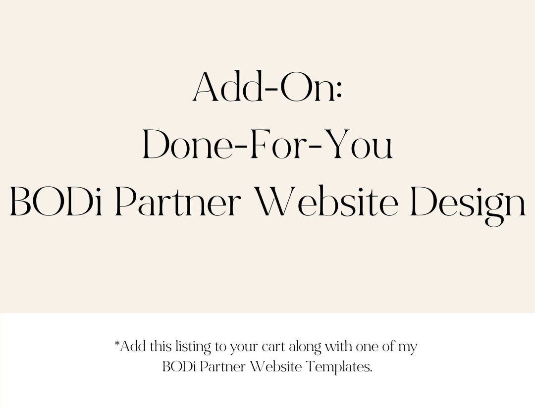 ADD-ON: Done-for-you Bodi Partner Website Design - Etsy