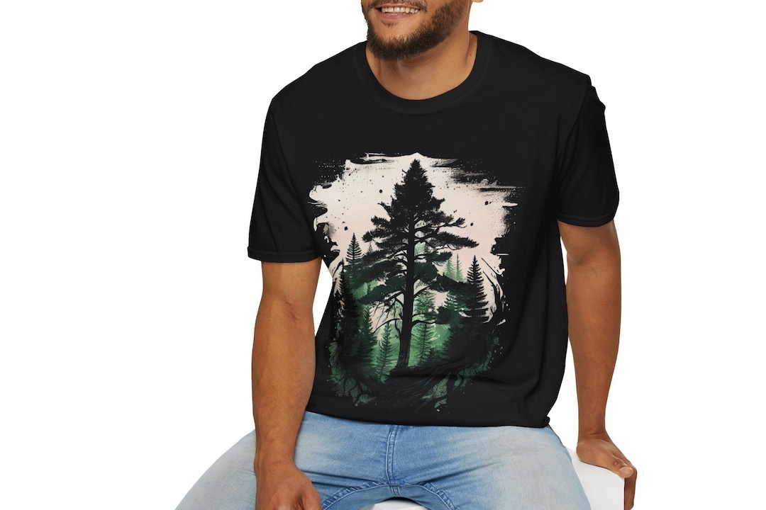Forest Men's T-shirt | Pine Tree Shirts | Nature Tshirt | Graphic Tee ...