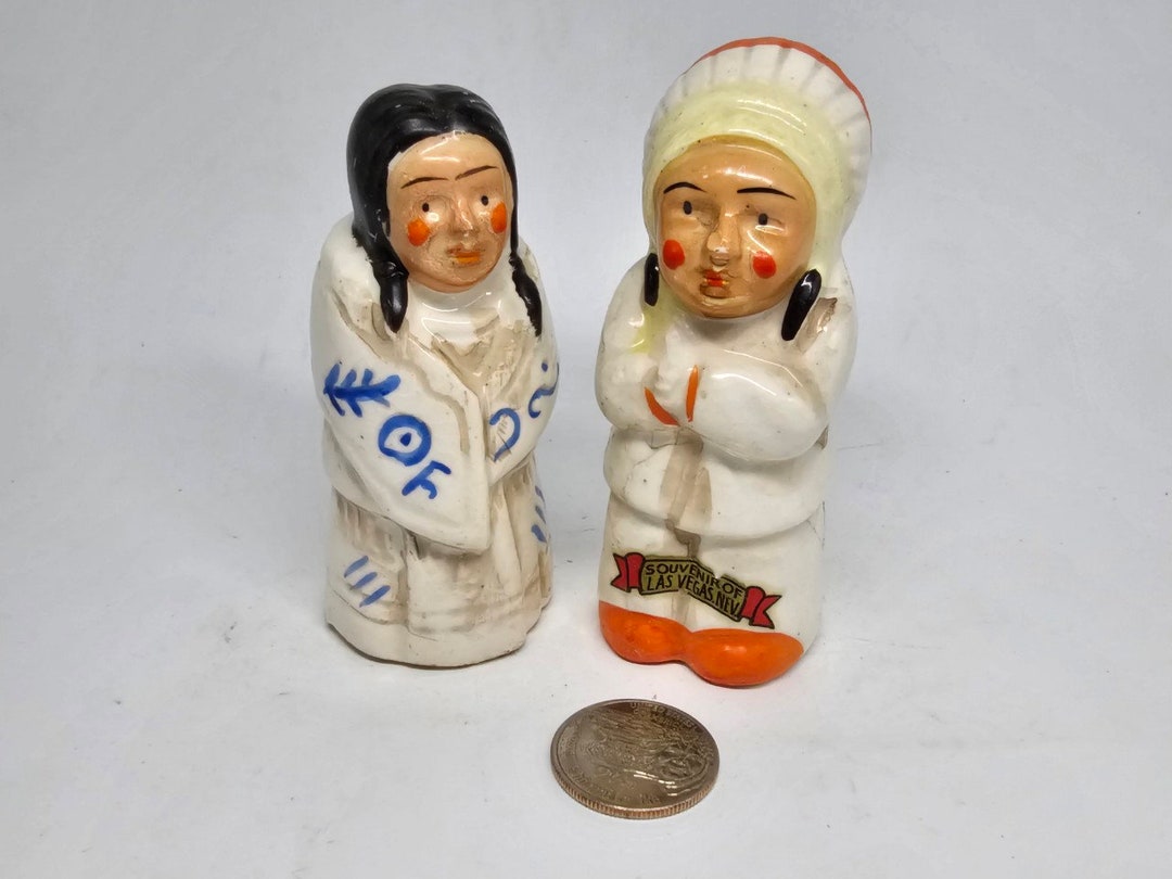 Native American Indian Porcelain Salt & Pepper Shakers - Etsy