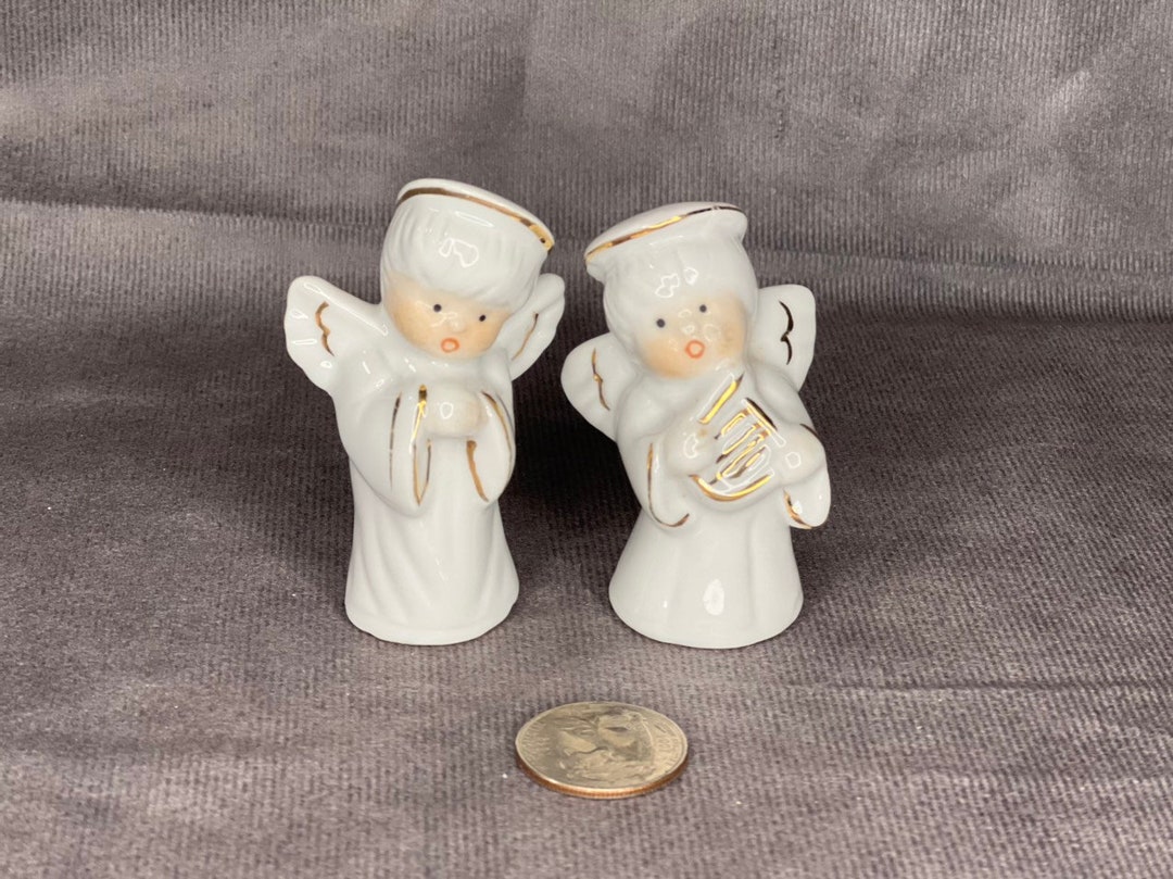 Vintage Ceramic Singing Angels Salt & Pepper Shakers Set - Etsy