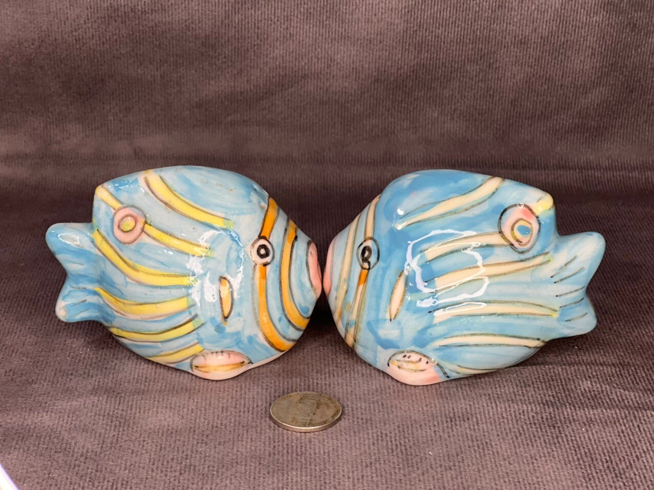 Vintage Ceramic Bright Fish Modern Salt & Pepper Shakers Set - Etsy