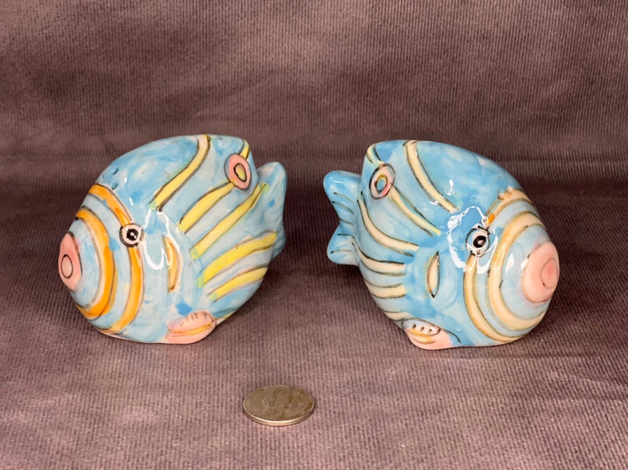 Vintage Ceramic Bright Fish Modern Salt & Pepper Shakers Set - Etsy