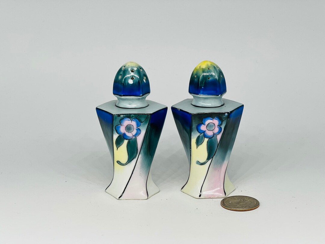 Vintage Blue Flower Perfume Bottle Salt & Pepper Shakers - Etsy