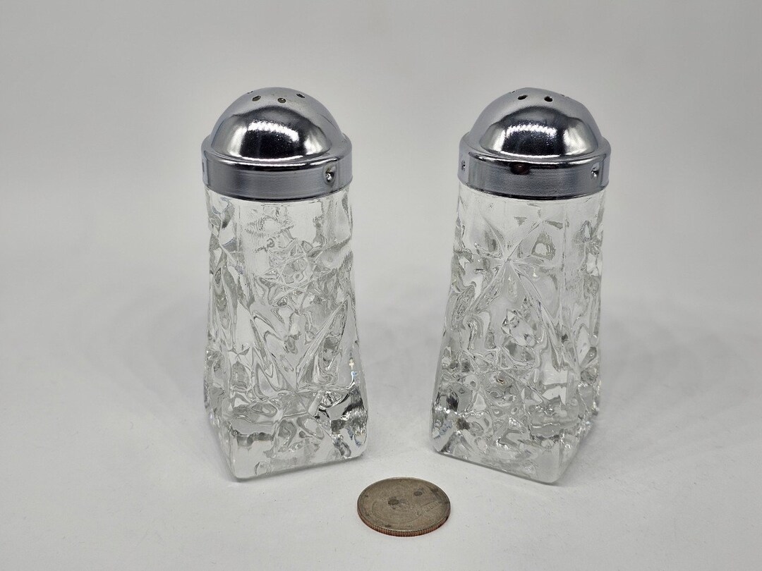 Vintage Anchor Hocking Glass Star of David Salt & Pepper Shaker Set 4 ...