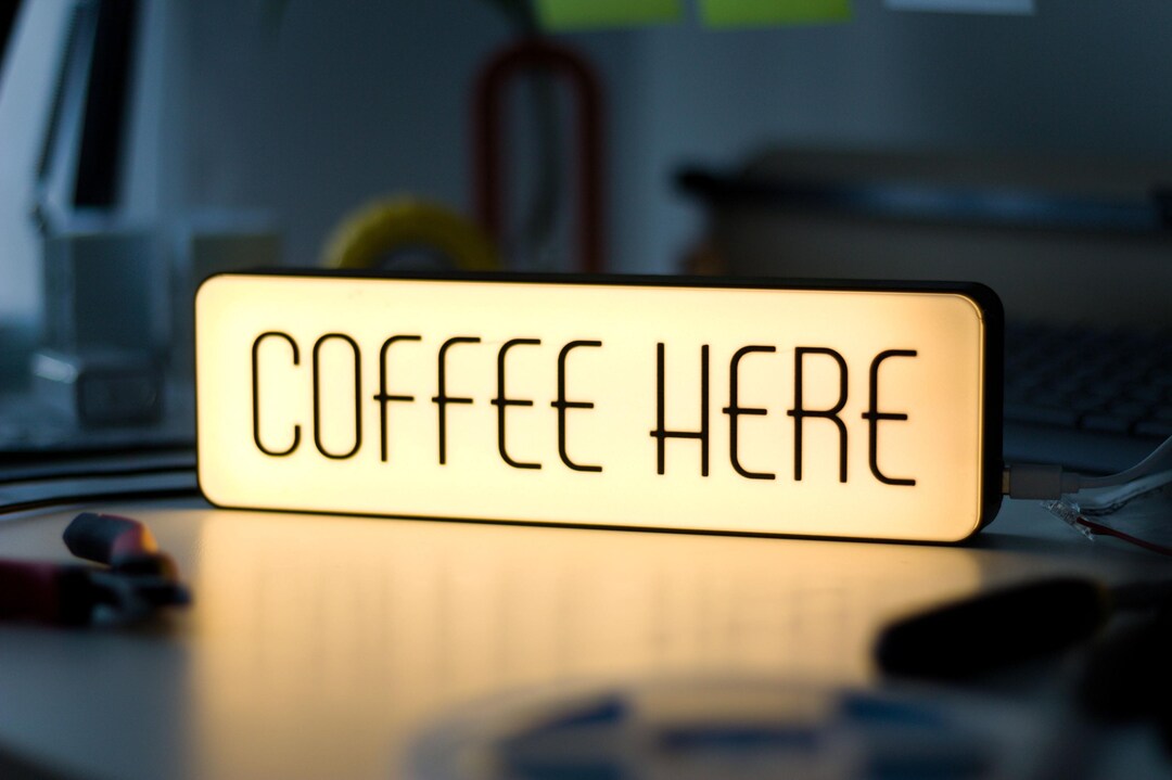 LED Coffee Sign | Lightbox for Coffee Lovers | Café or Kitchen Interior ...