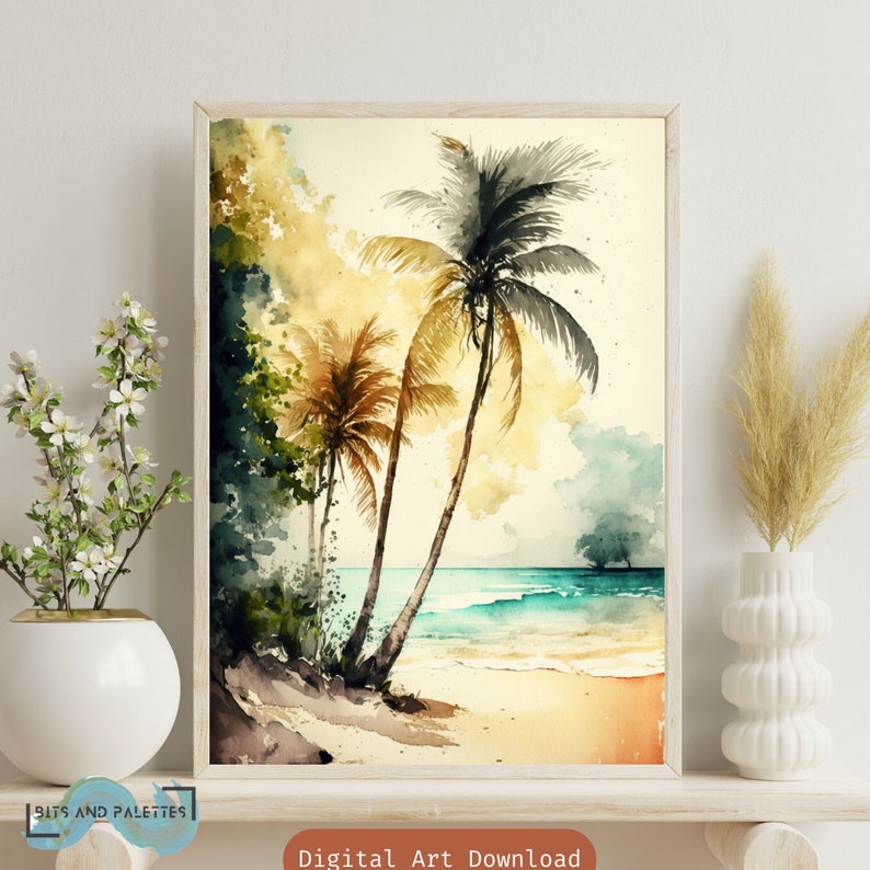 Digital Palm Tree Download Downloadable Art Printable - Etsy