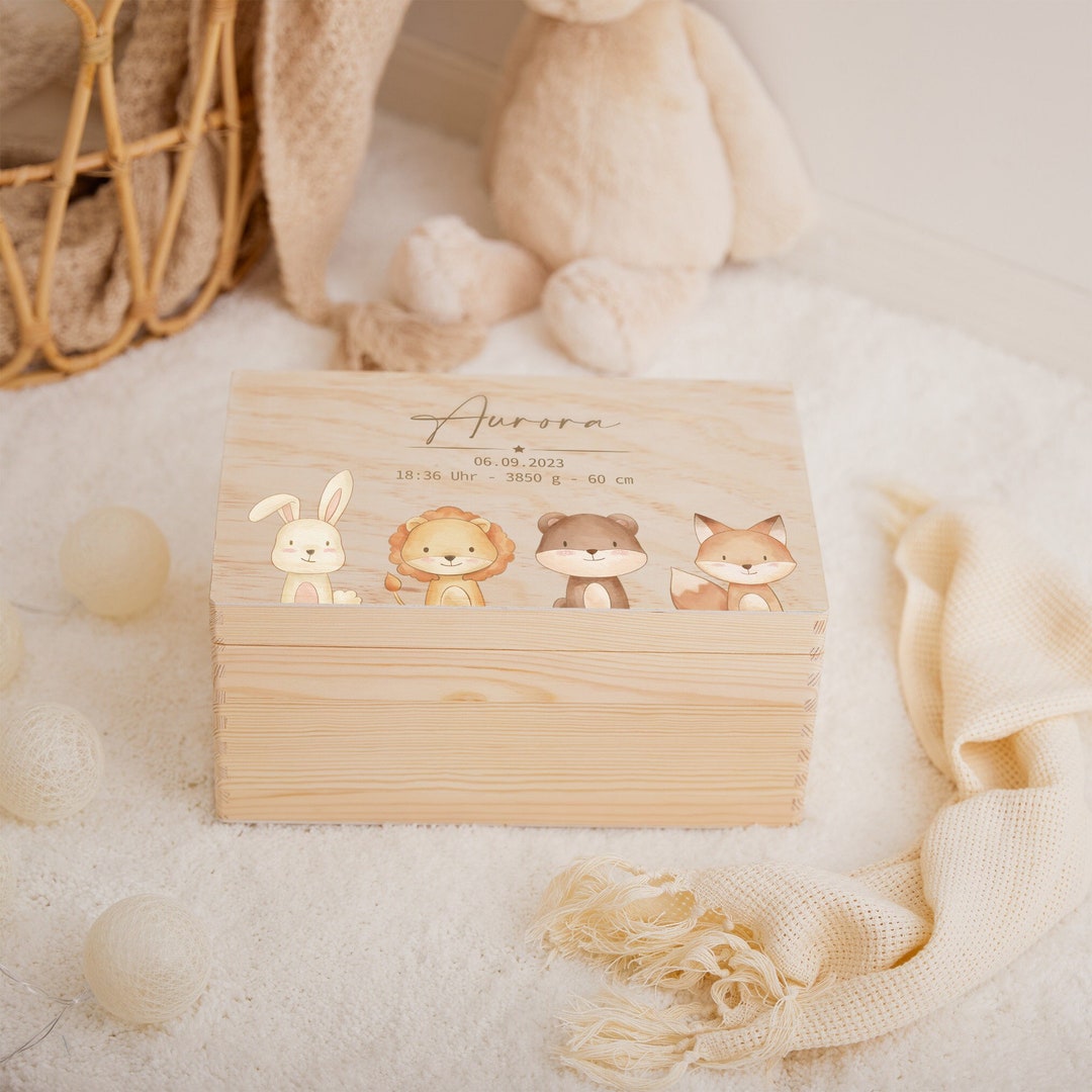 Personalized Memory Box, Custom Wooden Reminder Box for Baby and Kids ...