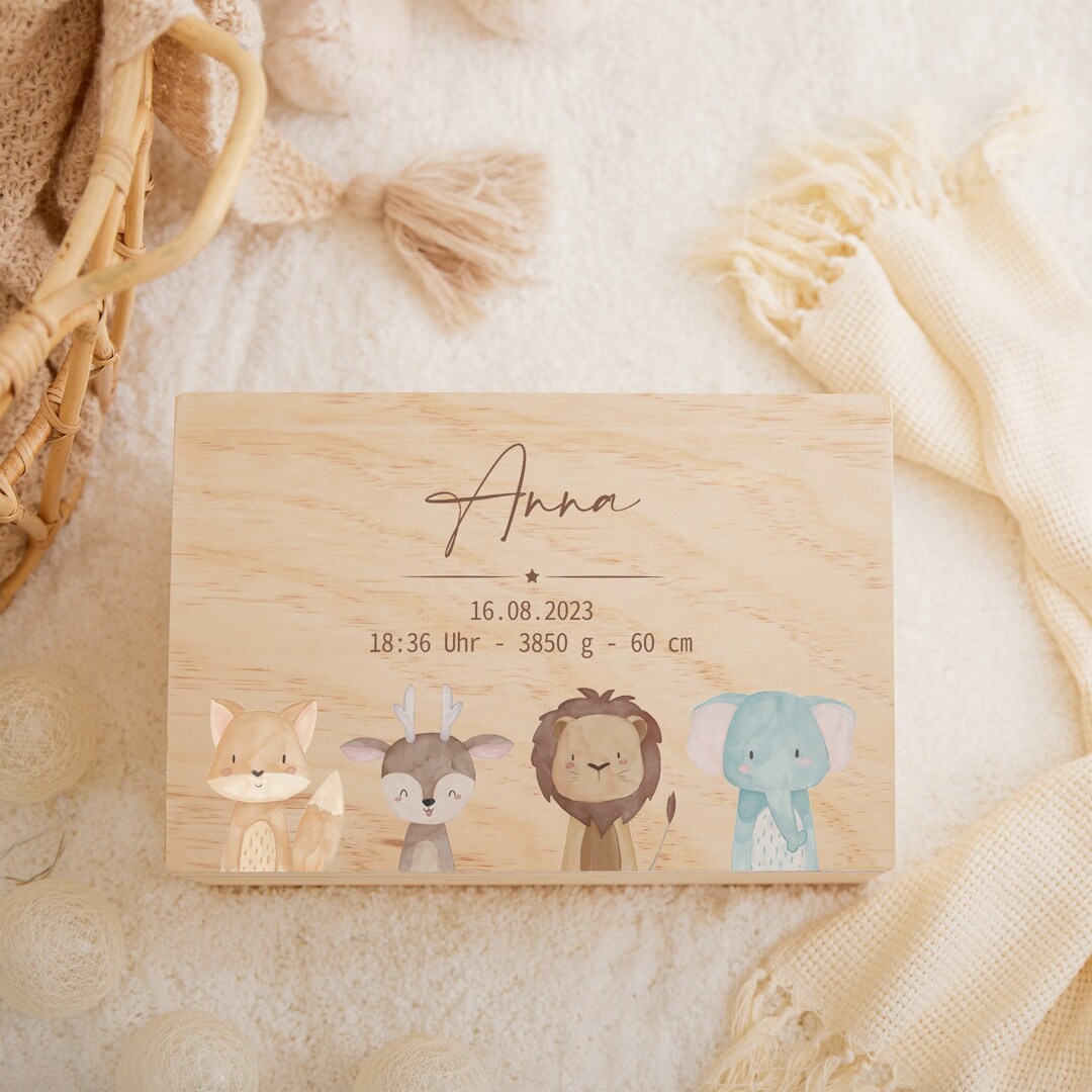 Personalized Memory Box for Baby, Custom Wooden Reminder Box for Kids ...