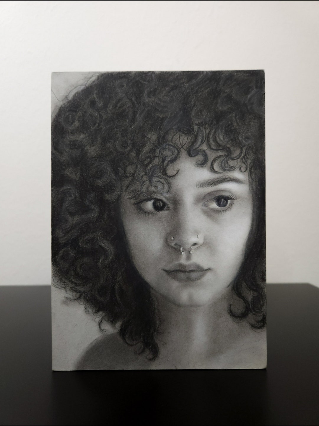 Curls Charcoal Drawing - Etsy