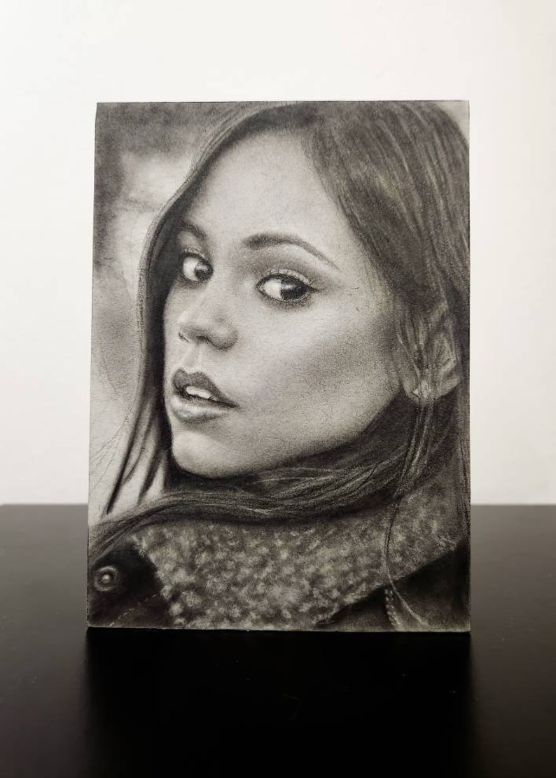 Jenna Ortega Charcoal Drawing - Etsy